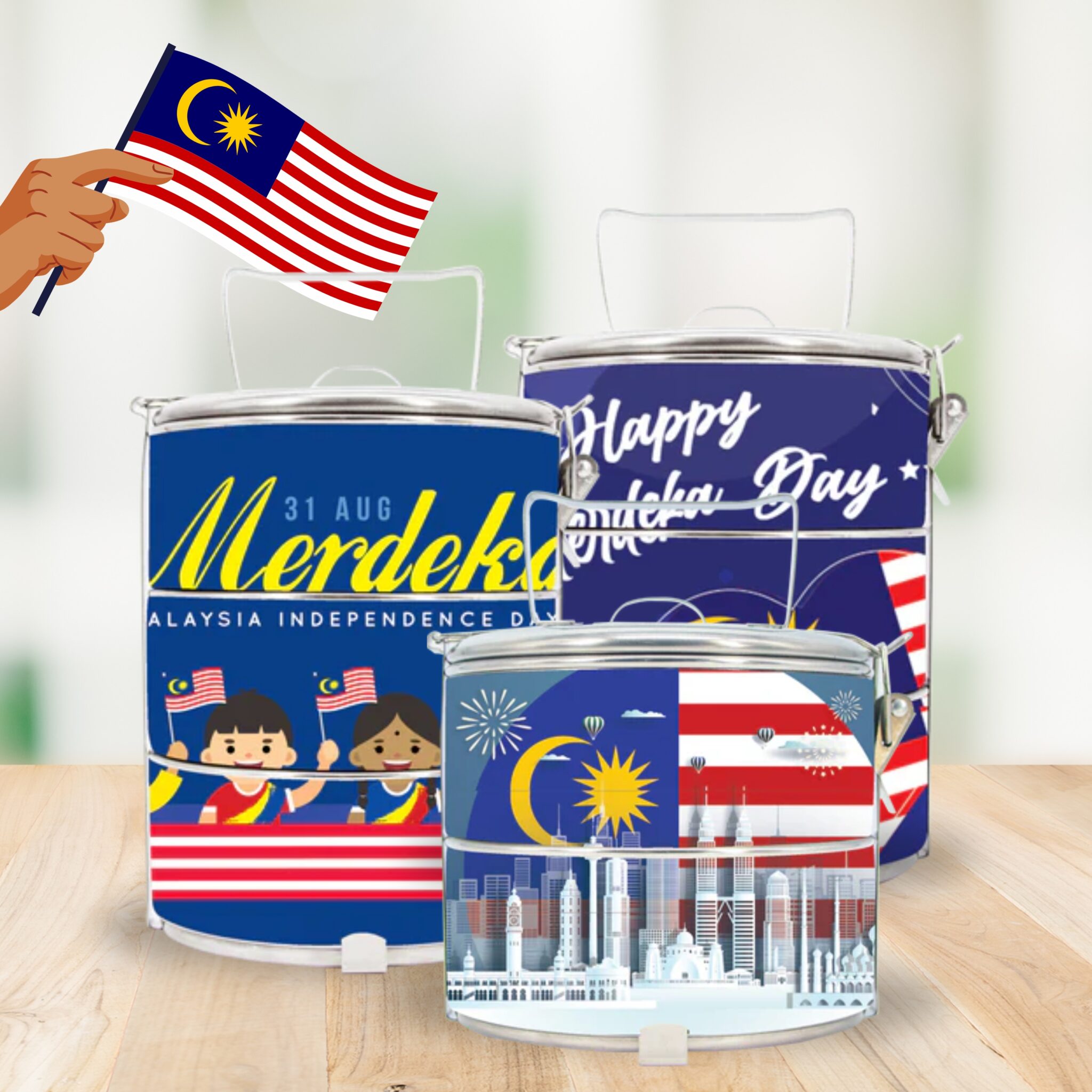 TIFFIN CARRIER MALAYSIA MERDEKA - Halo Gift