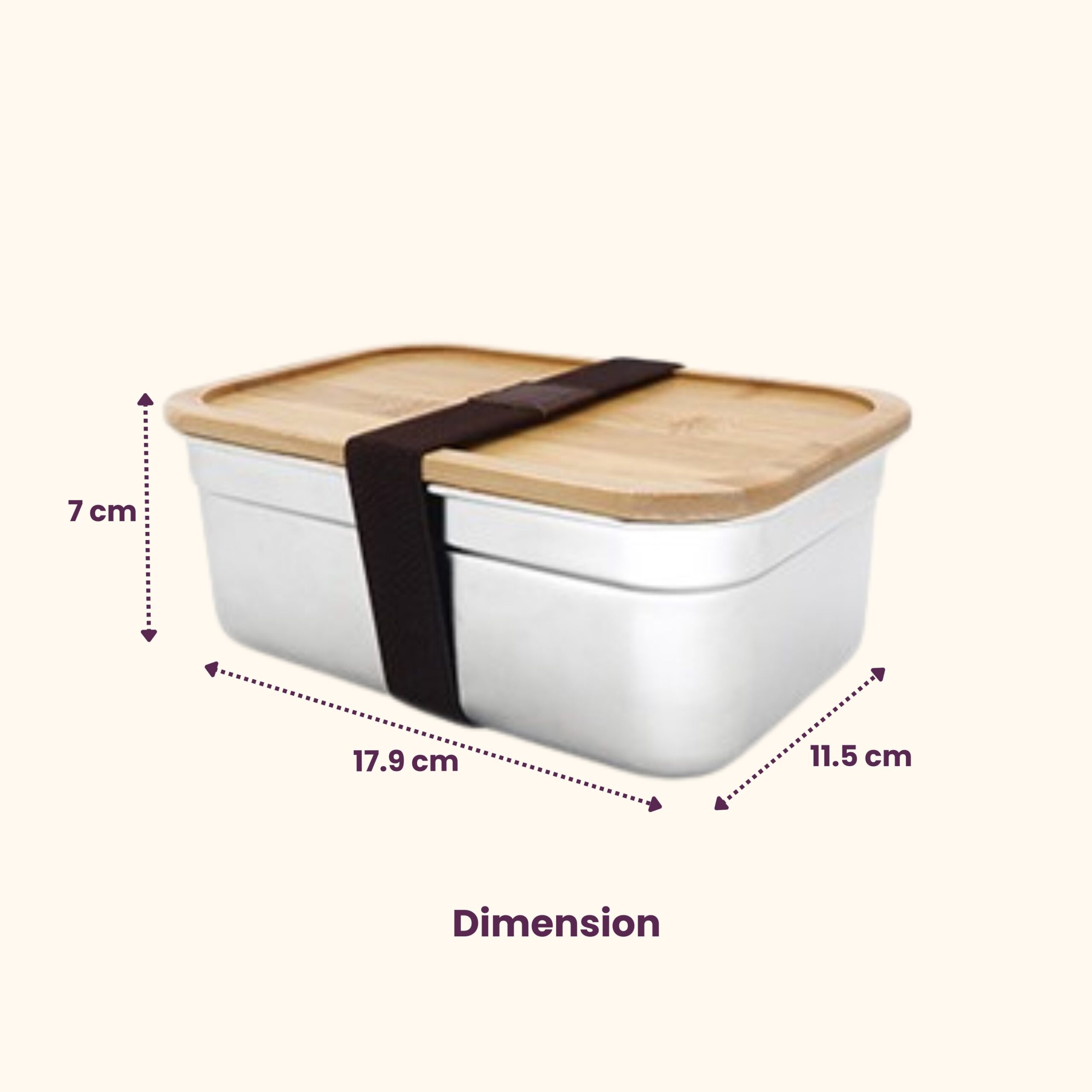 BAMBOO LID STAINLESS STEEL LUNCH BOX 1L -HLB004 - Halo Gift